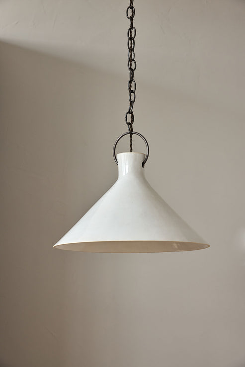3XL Ceramic Funnel Pendant - Salt / Largest Funnel Light - NPage Studio ...