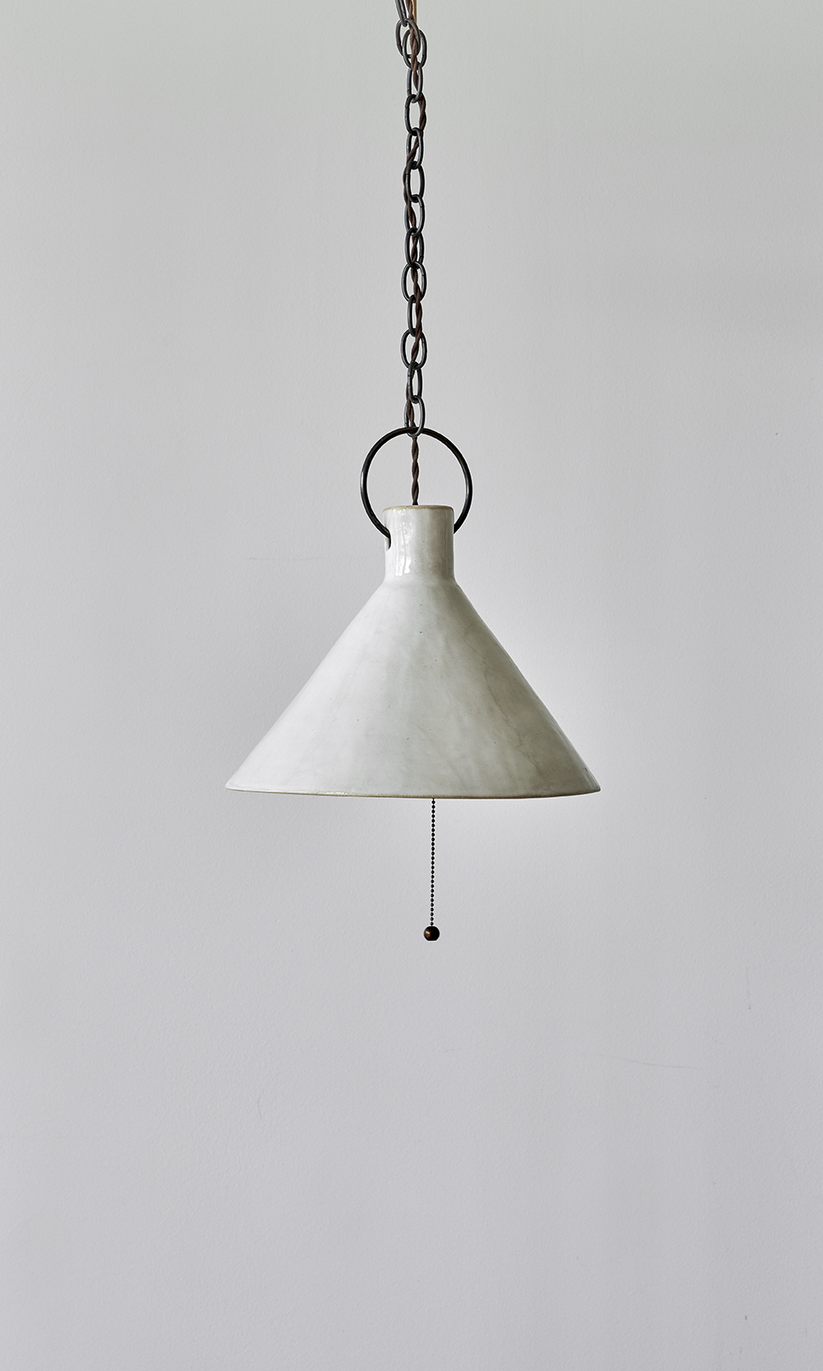 2XL Ceramic Funnel Pendant in Salt – NPAGE STUDIO